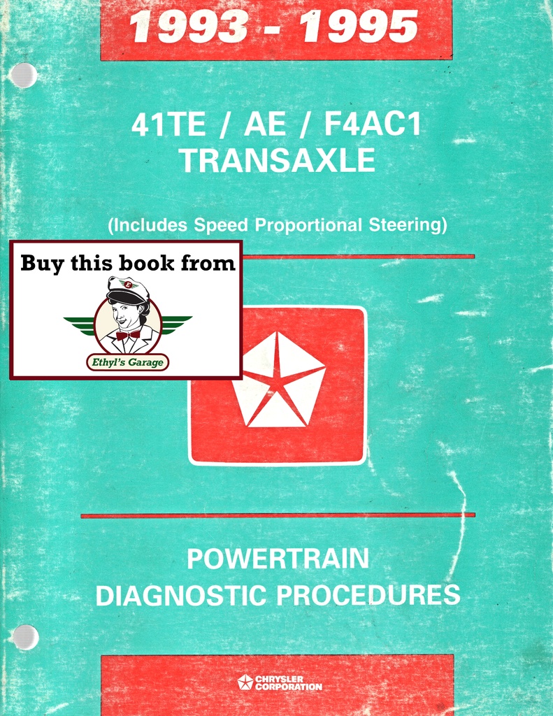 1993-1995 Chrysler 41TE/AE/F4AC1 Automatic Transaxle Powertrain Manual